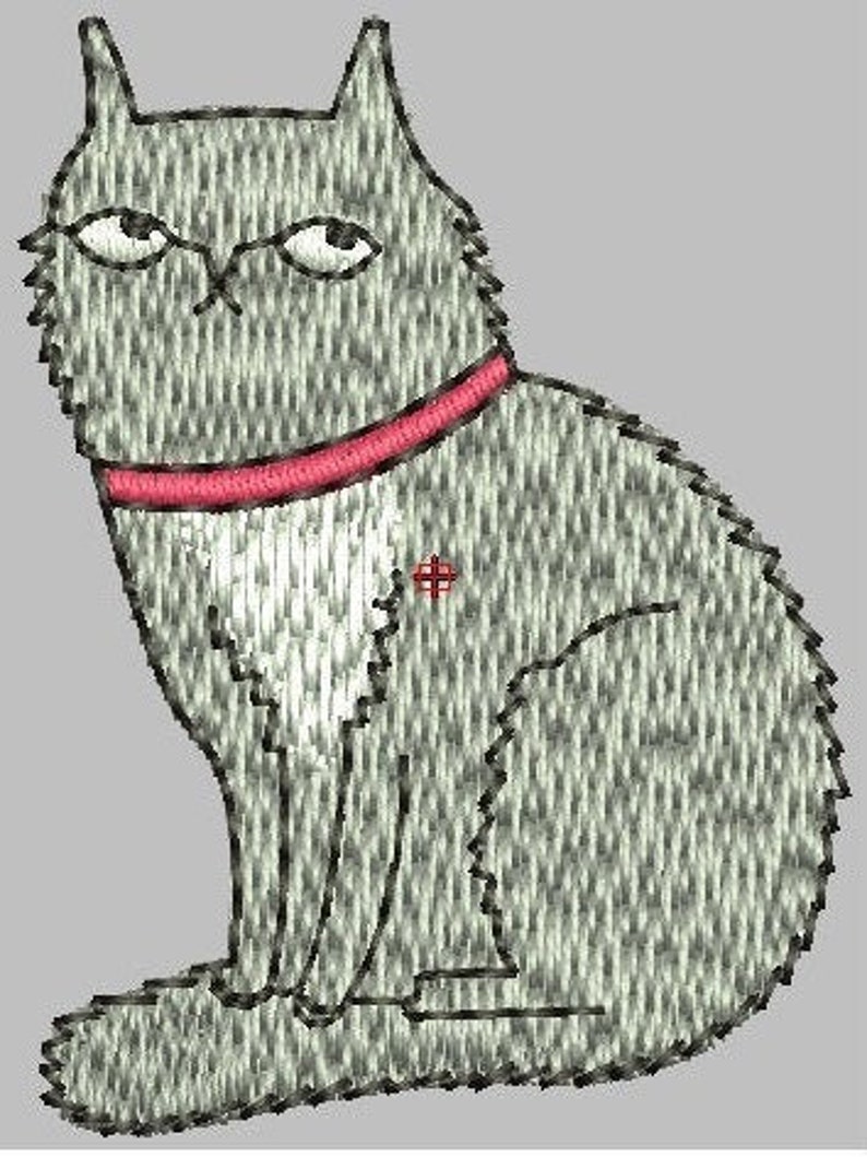 Machine Embroidery Design Kitty Gray Cat Kitten Digitized PES - Etsy