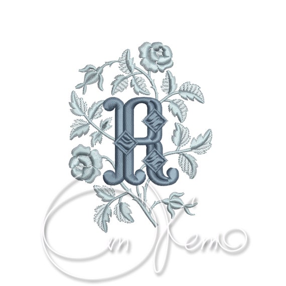 Machine Embroidery Design Capital Letter R Digitized Antique | Etsy
