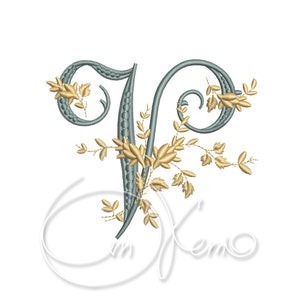 Machine Embroidery Design Capital Letter V Digitized Victorian Alphabet ...