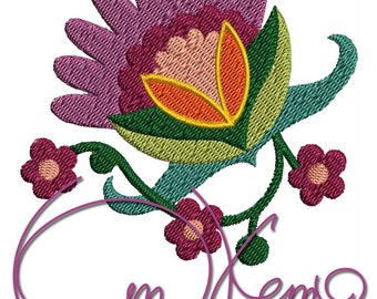 Machine Embroidery Design Flower PES Instant Download 4x4 | Etsy