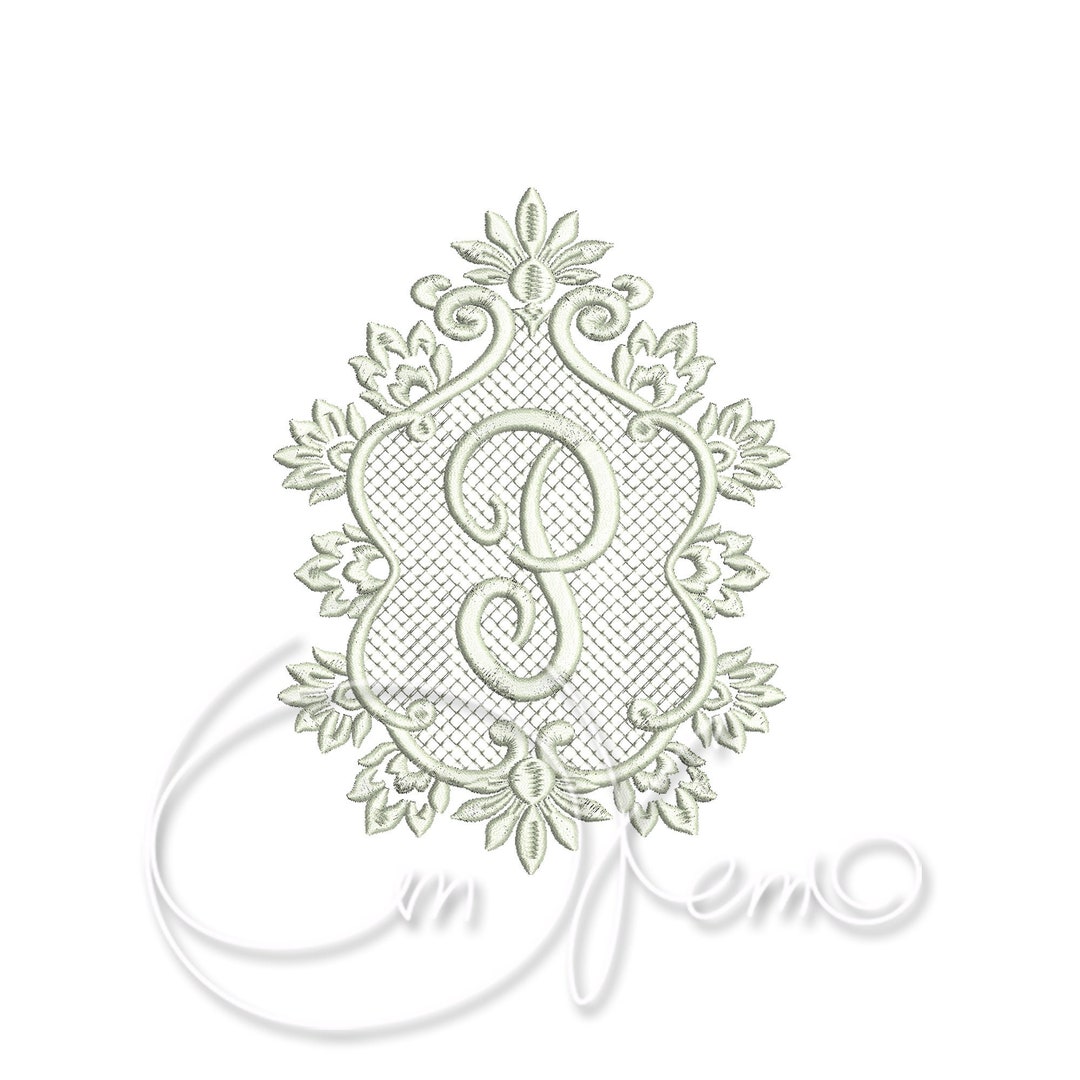 Machine Embroidery Design - Monogrammed Lace Letter P 4x4 Hoop 7x5 Hoop ...