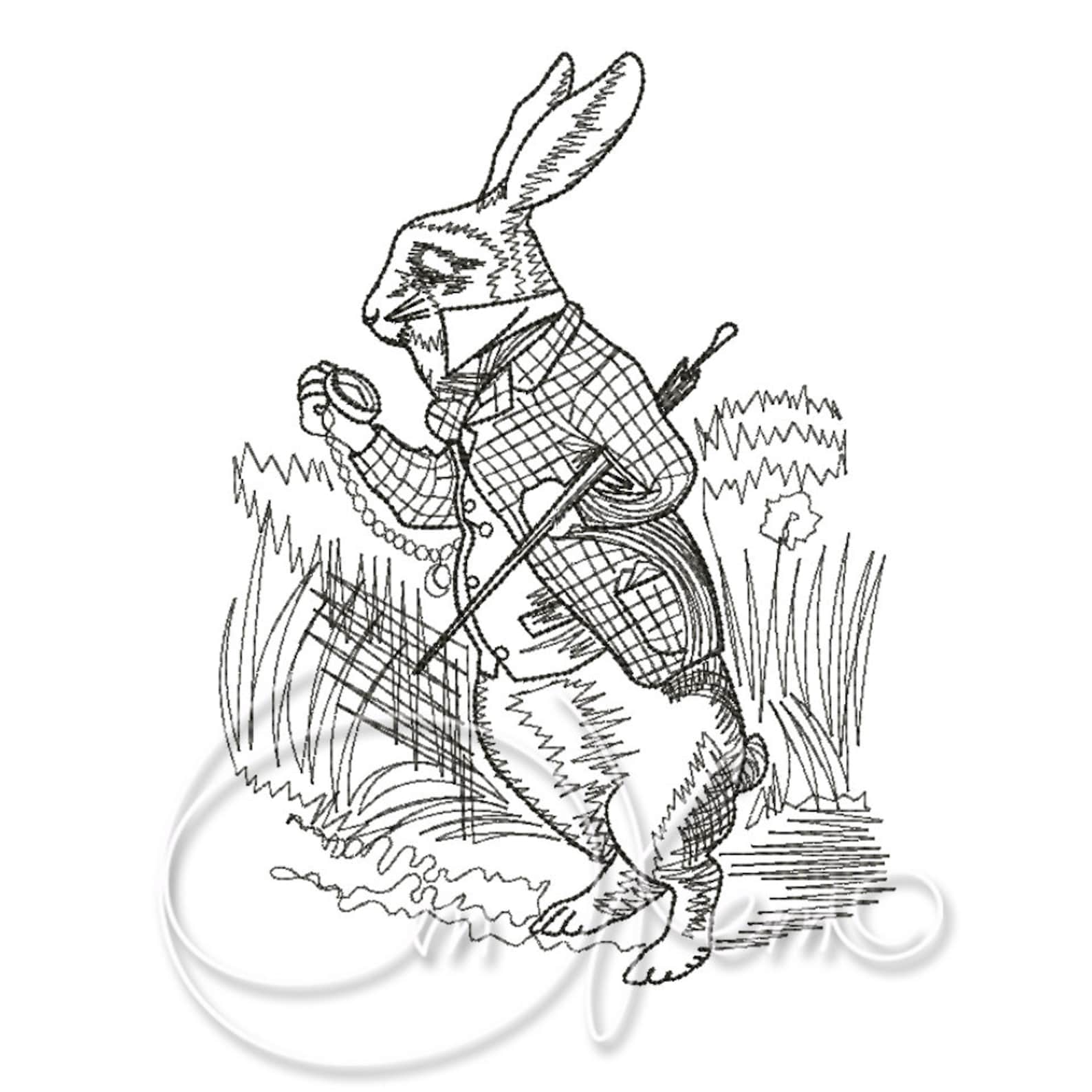 MACHINE EMBROIDERY DESIGN - White Rabbit Embroidery, Tea Party ...