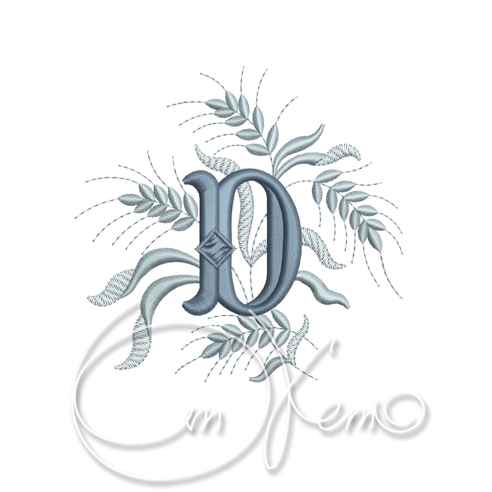 Machine Embroidery Design Capital Letter D Digitized Antique - Etsy