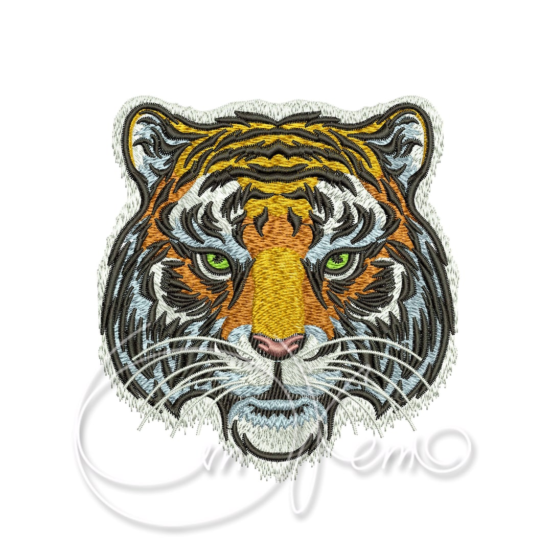 Machine Embroidery Design - Tiger PES Instant Download 7x5 6x10 12x7 ...