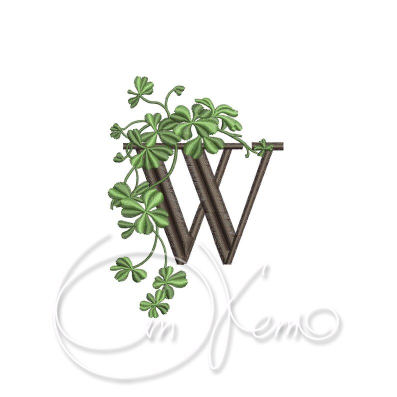 Machine Embroidery Design Capital Letter W Digitized Irish Alphabet St ...
