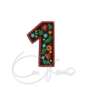 MACHINE EMBROIDERY DESIGN - Mexican Style Birthday Number 1 Embroidery ...