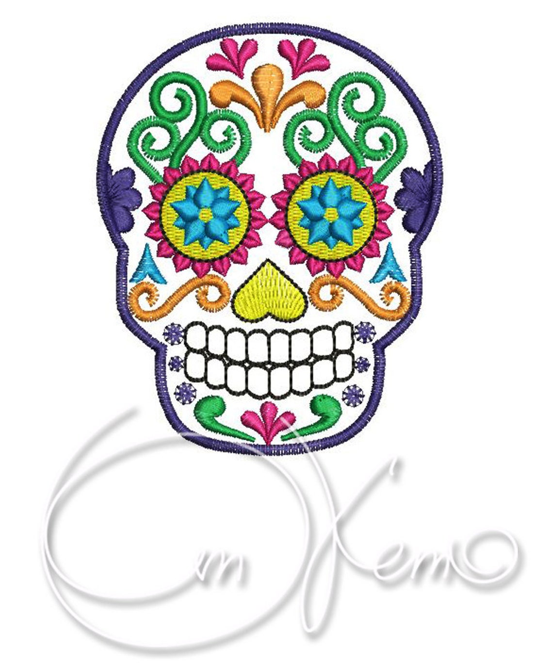 Machine Embroidery Design Sugar Skull PES Instant Download 4x4 - Etsy