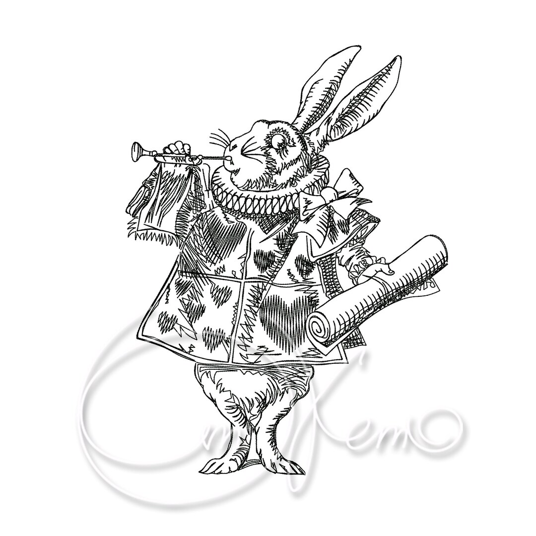 MACHINE EMBROIDERY DESIGN - White Rabbit Embroidery, Tea Party ...