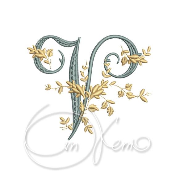 Machine Embroidery Design Capital Letter V Digitized Victorian - Etsy