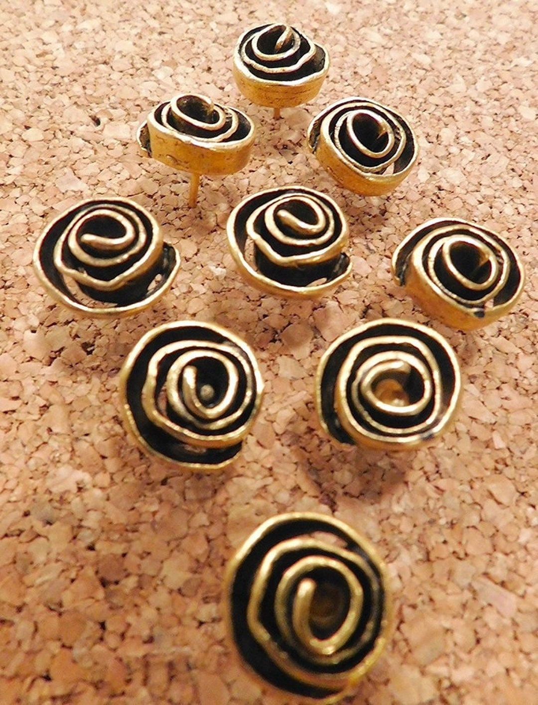 Rosette Push Pins, Decorative Push Pins, Unique Gold Push Pins, 15 ...