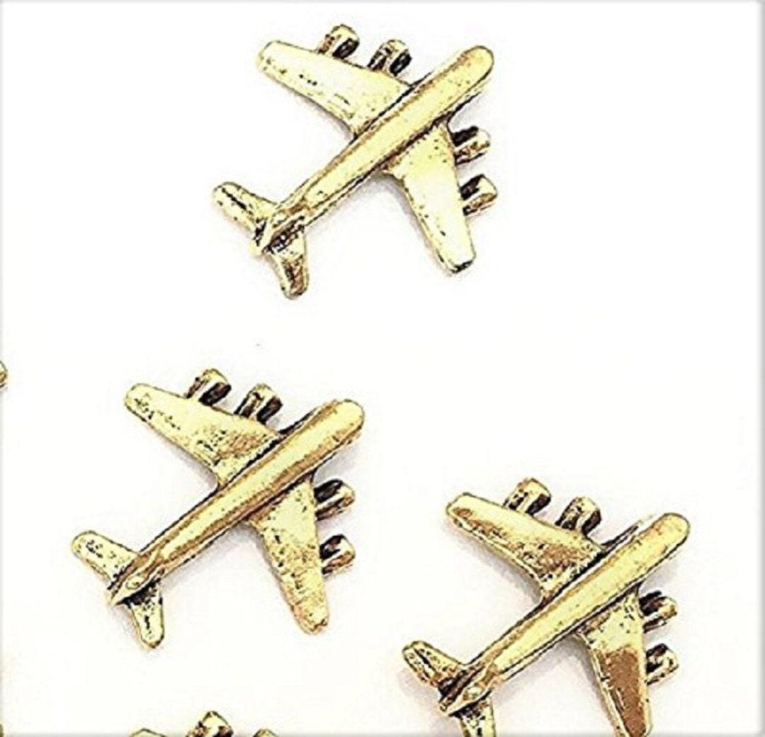 Airplane Lapel Pins Set of 3, Gold Plane Pins for Jacket, Hat, or Tie ...