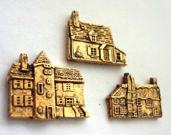 Country Cottage Push Pins Decorative Push Pins Unique Gold | Etsy