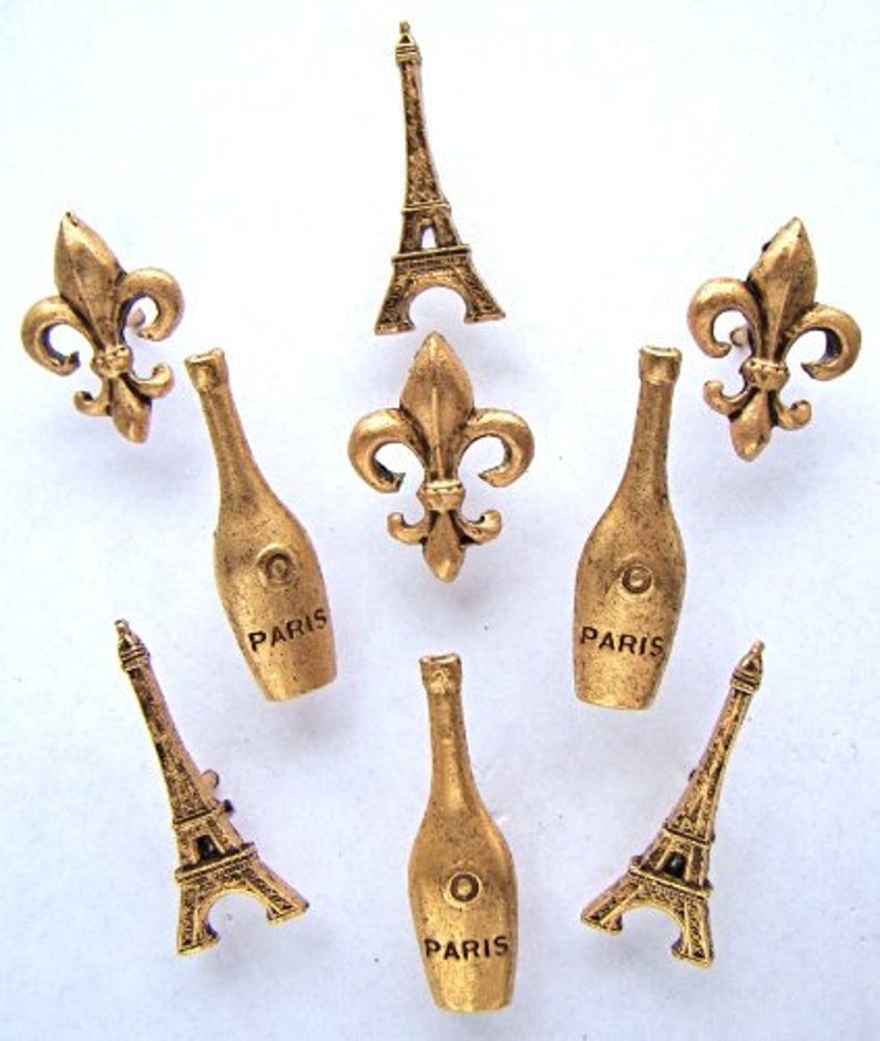 Simply Paris Push Pins Decorative Push Pins Unique Gold Push - Etsy