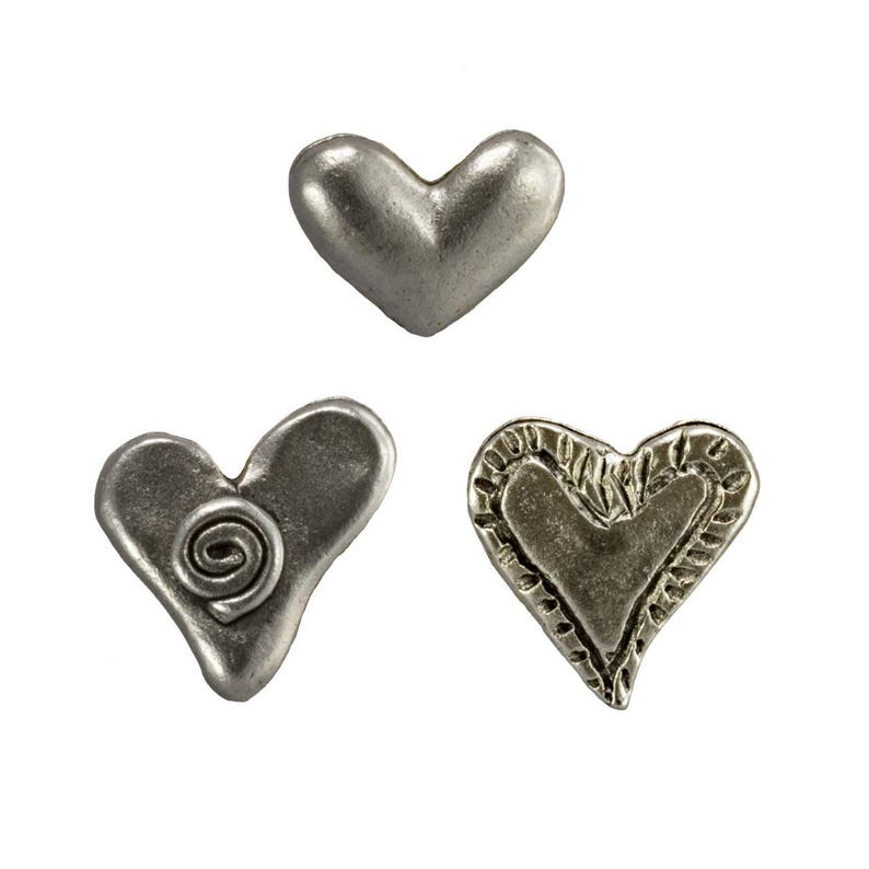 Heart Push Pins (15 Pc Set) | Decorative Silver Heart Thumb Tacks ...
