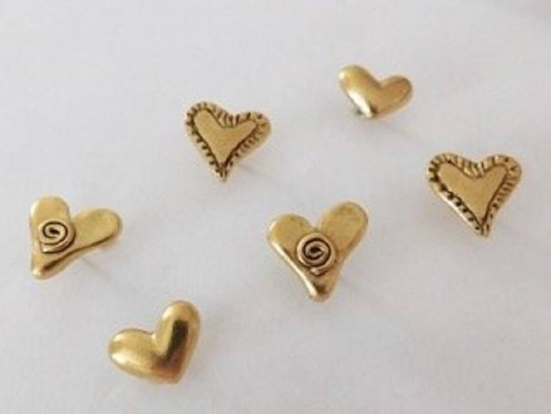 Heart Push Pins (15 Pc Set) | Decorative Silver Heart Thumb Tacks ...