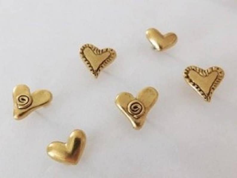 Heart Push Pins (15 Pc Set) | Decorative Silver Heart Thumb Tacks ...