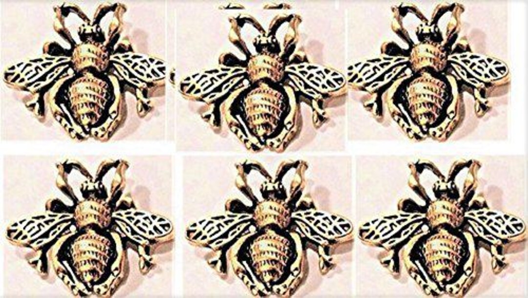 Bee Magnets Set of 6, Decorative Gold Bee Fridge Magnets, Antique Style ...
