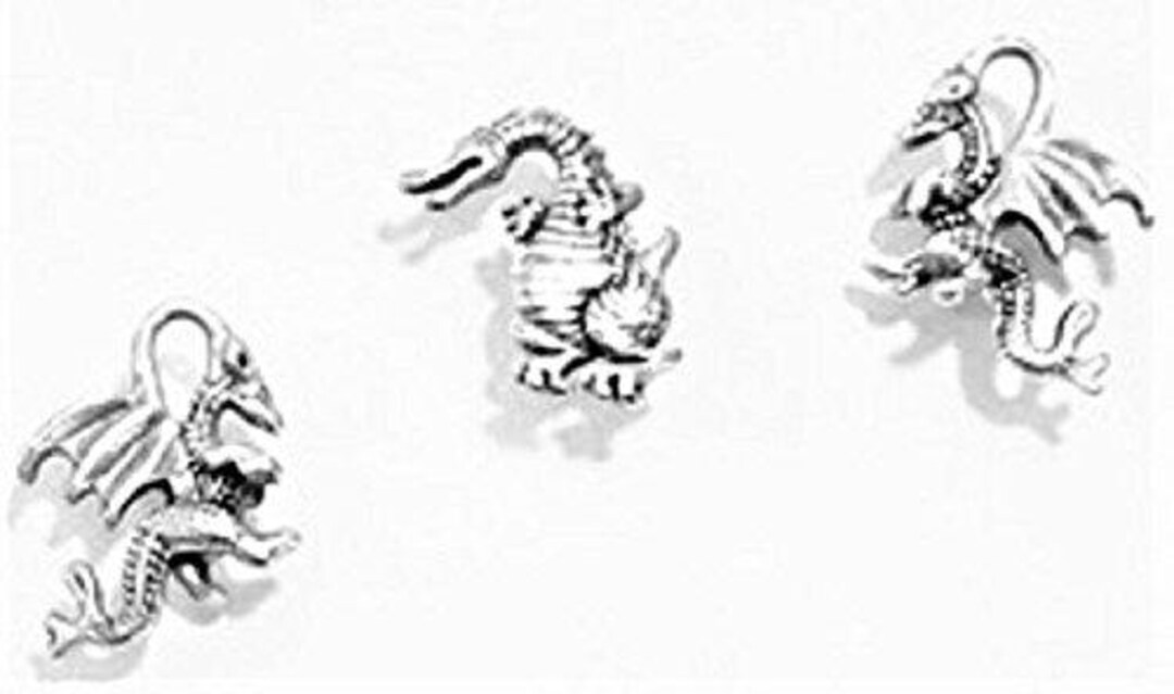 Dragon Push Pins: Antique Silver Medieval Bulletin Board Decor (15pcs ...