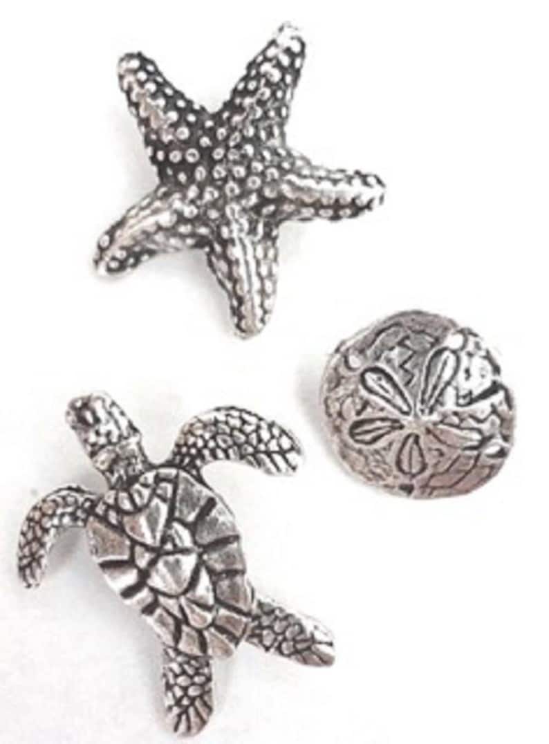 Sea Life Push Pins (15 Pc Set) | Decorative Gold Starfish Seashell ...