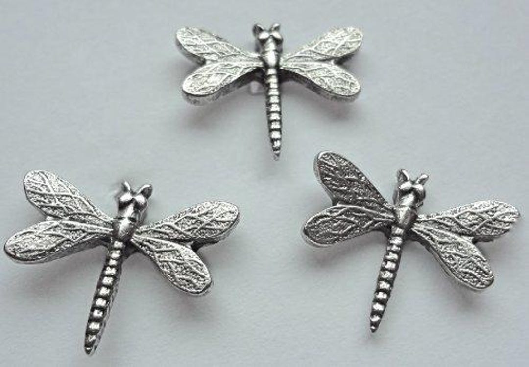 Dragonfly Push Pins (15 Pc Set) | Decorative Silver Insect Thumb Tacks ...