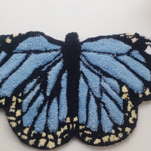 Beautiful Blue Butterfly Tufted Handmade Rug - Etsy