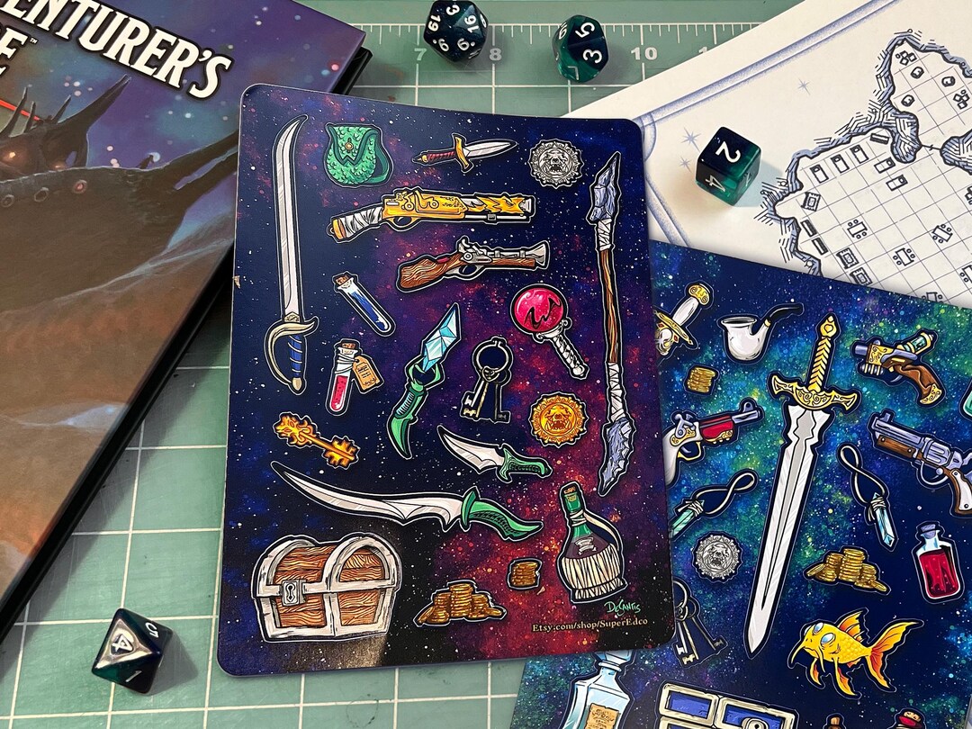 Space Pirate Adventure - Spelljammer RPG D&D Sticker Sheets - Etsy