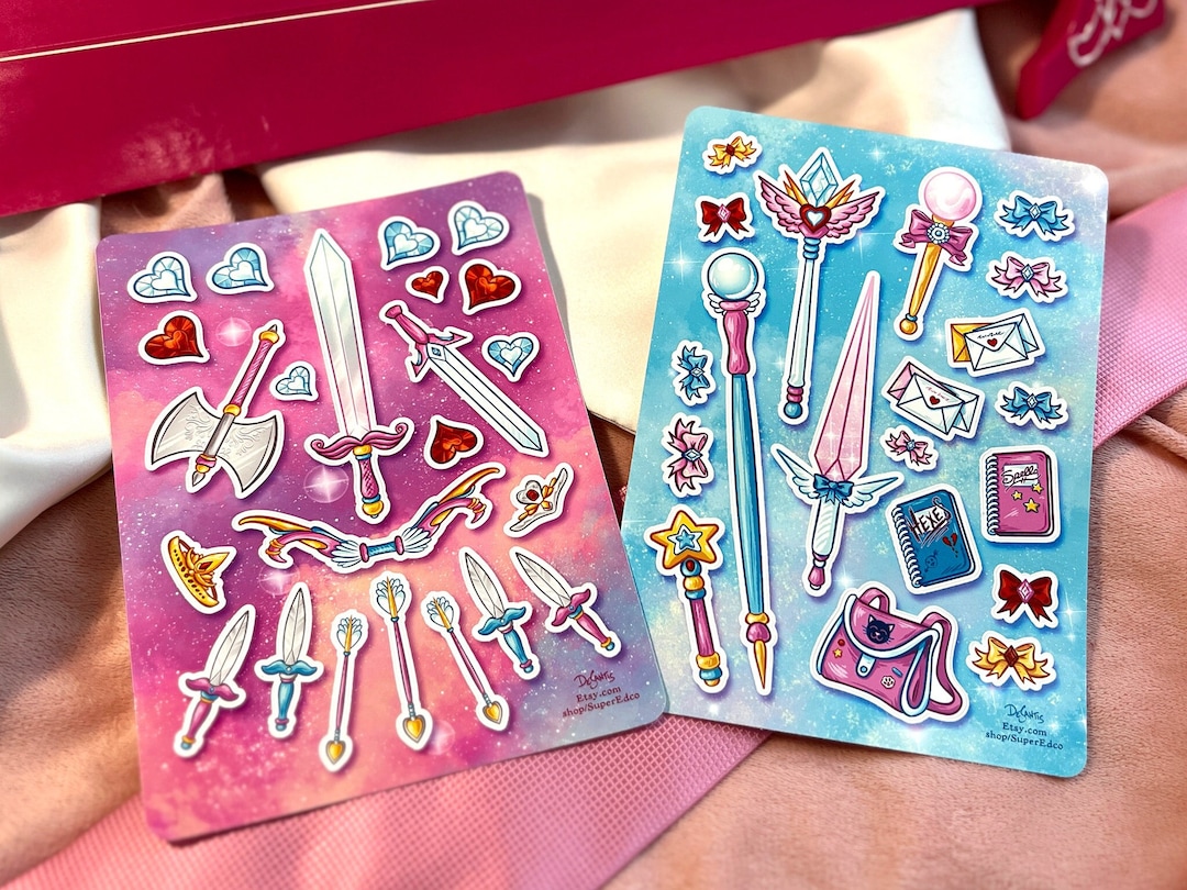 Fantasy Princess Warrior Weapons + Magic RPG D&D Sticker Sheets - Etsy