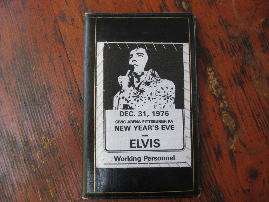 ELVIS PRESLEY ORIGINAL New Year's Eve 1976 Backstage Pass Black Leather ...