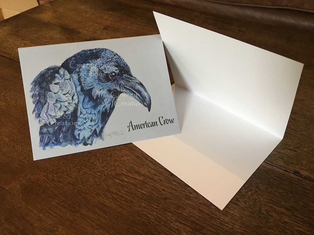 American Crow ~ Note Card ~ Blank Inside! Stationery ~ Thank You Note ...