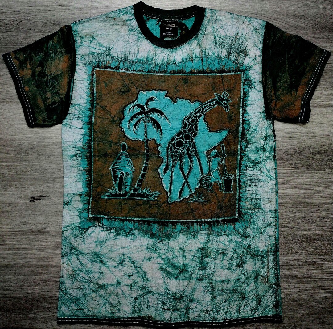 Africa Map With Giraffe, Village, and Women Pound Yam ,fufu - Etsy
