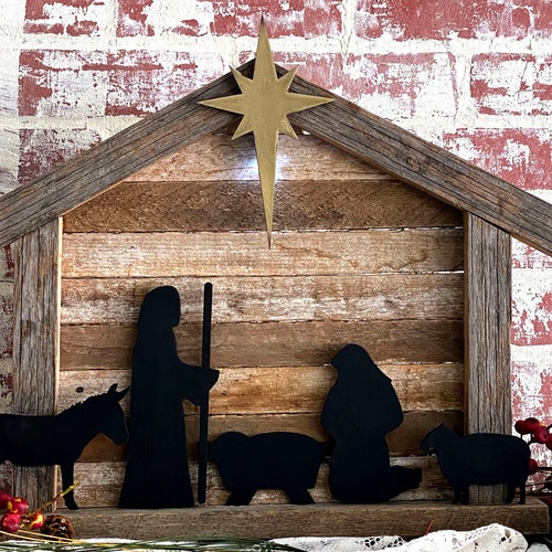 Handmade Nativity Set Rustic Manger Scene Light up Christmas | Etsy