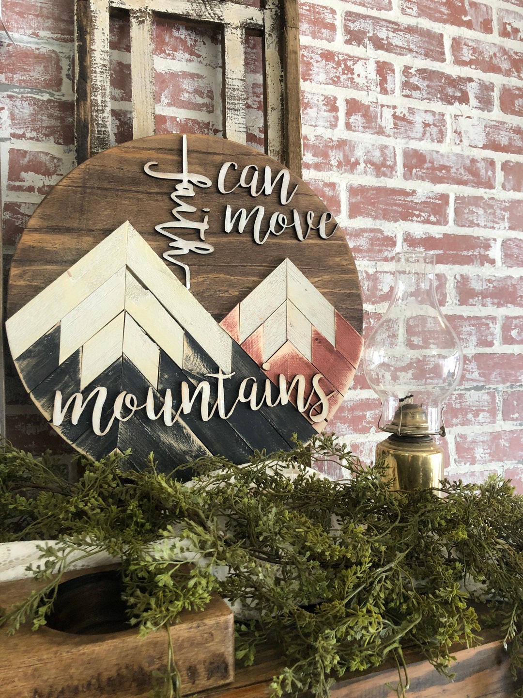 Faith Can Move Mountains Wood Sign, Matthew 17:20 Bible Verse ...