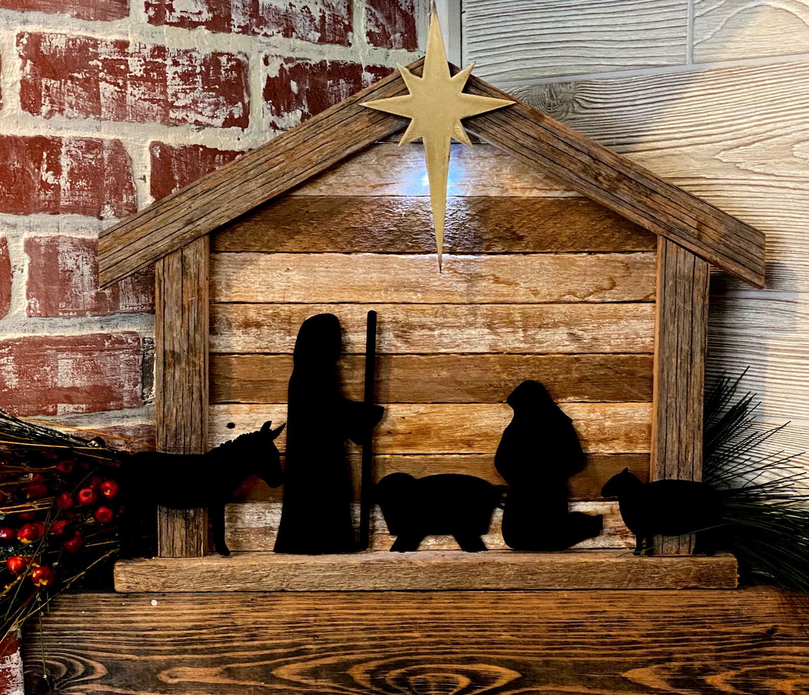 Handmade Nativity Set Rustic Manger Scene Light up Christmas | Etsy