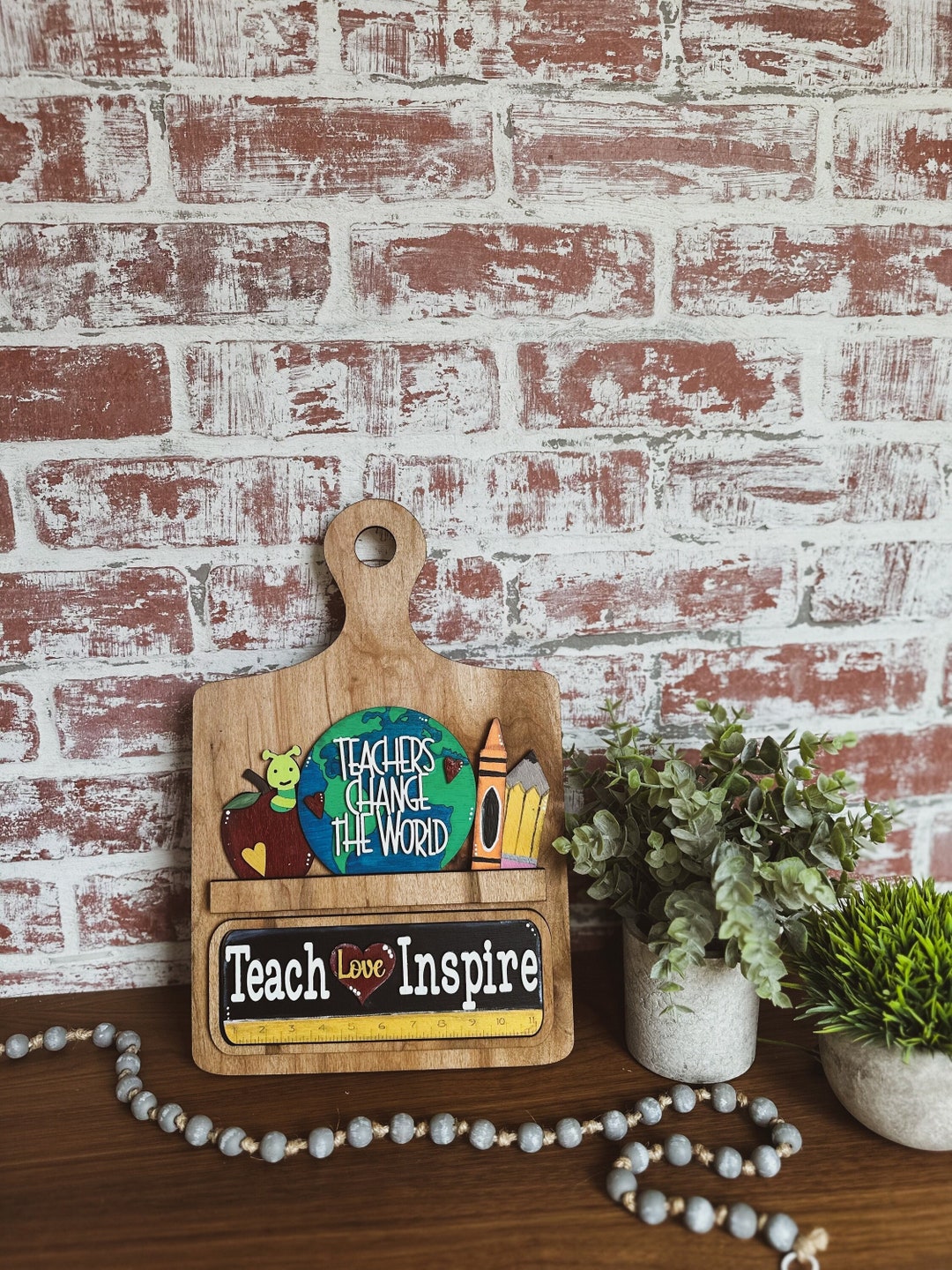 Farmhouse Breadboard, Teacher Decor, Interchangeable Decor, Seasonal ...