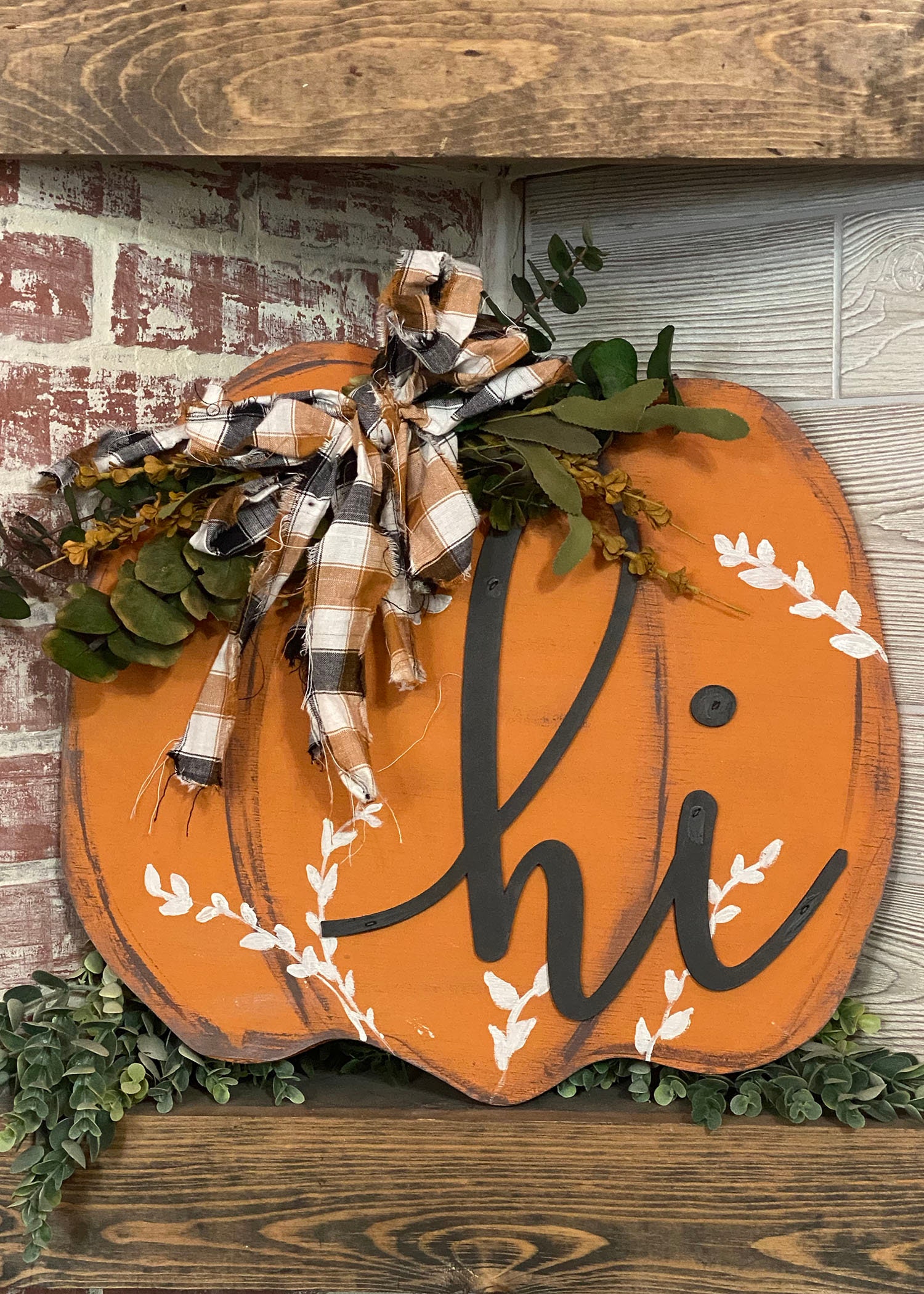 Fall Porch sign Pumpkin Decor housewarming gift Hello | Etsy