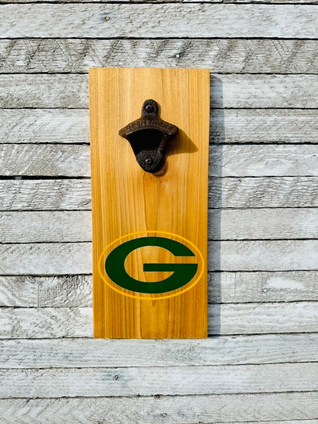 Green Bay Packers Wall Mounted Bottle Opener - Etsy