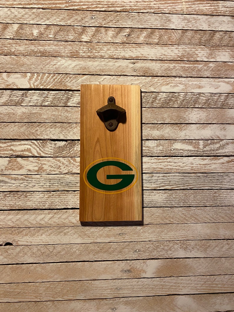 Green Bay Packers Wall Mounted Bottle Opener - Etsy