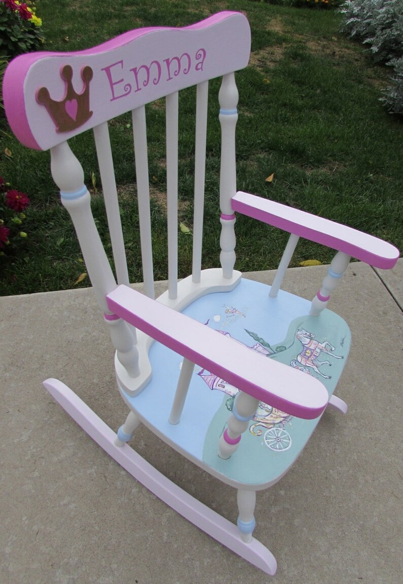 Girls Princess Rocking Chairnursery Furniturefairy - Etsy