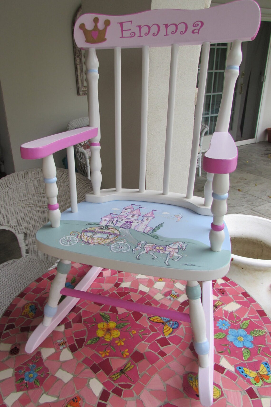Girls Princess Rocking Chairnursery Furniturefairy - Etsy
