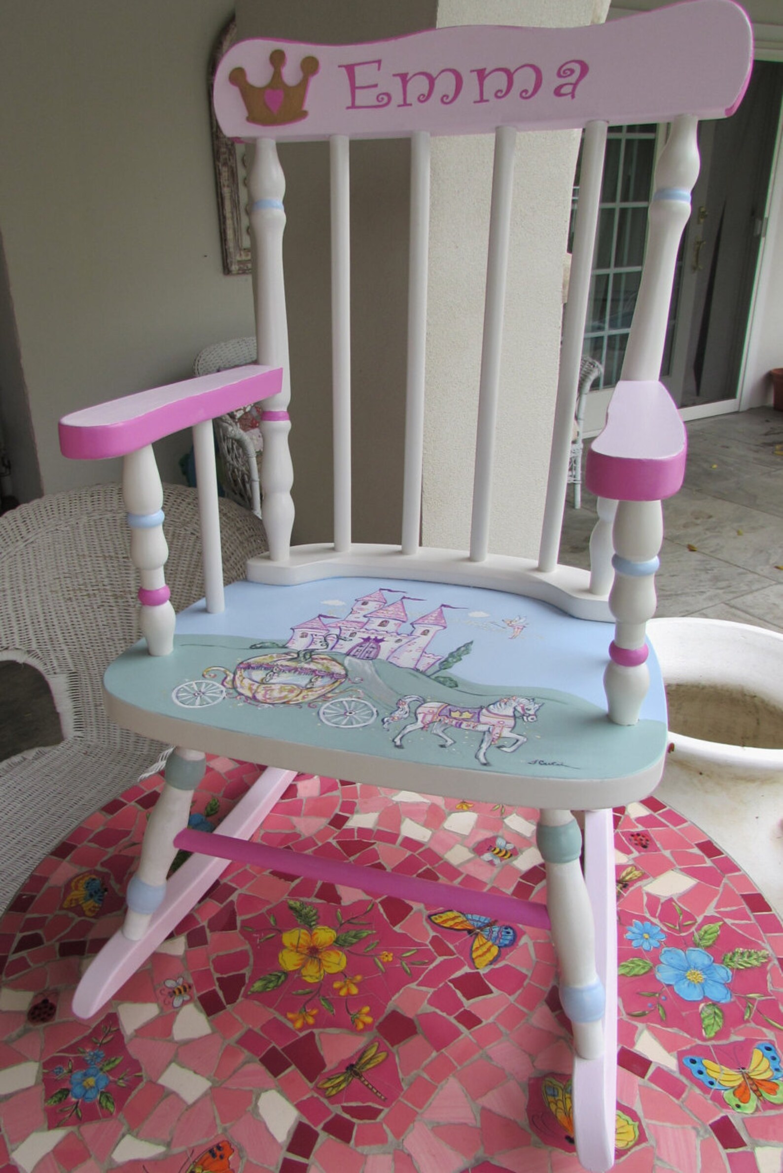 Girls Princess Rocking Chairnursery Furniturefairy - Etsy