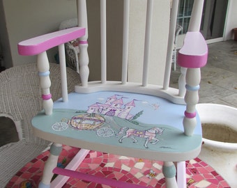 Girls Princess Rocking Chairnursery Furniturefairy - Etsy