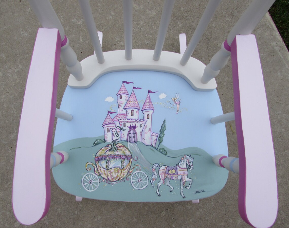 Girls Princess Rocking Chairnursery Furniturefairy - Etsy