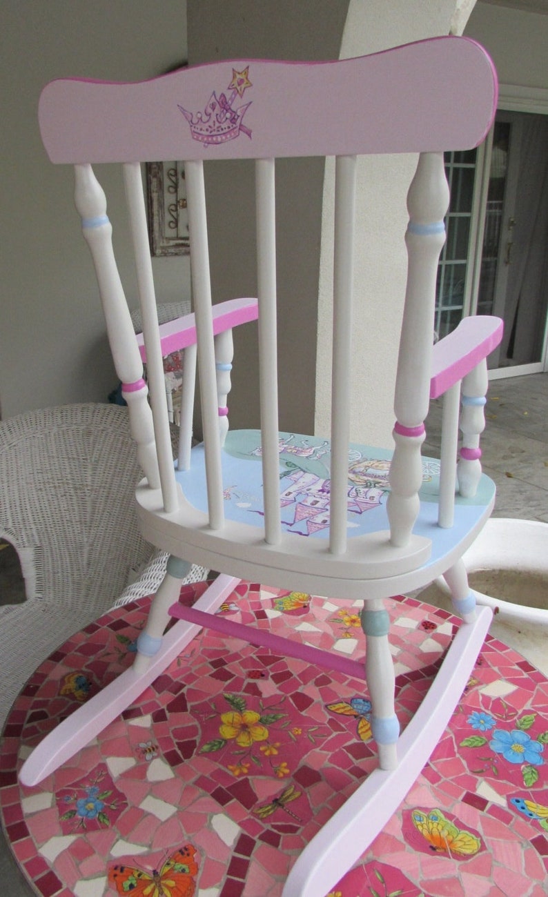 Girls Princess Rocking Chairnursery Furniturefairy - Etsy
