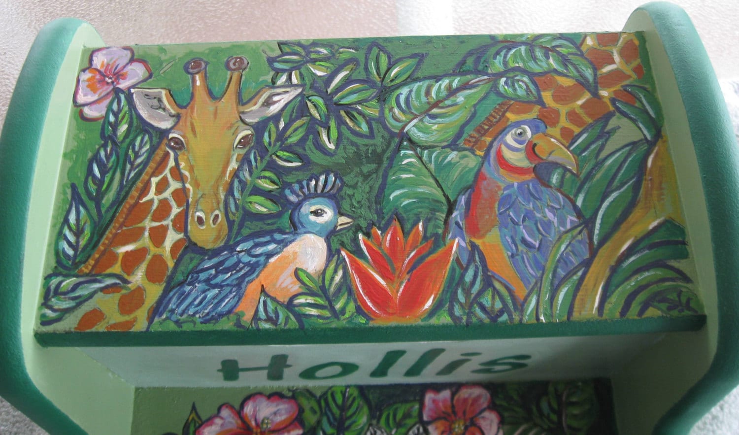 Children's Hand Painted Elephant Step Stools Safari | Etsy