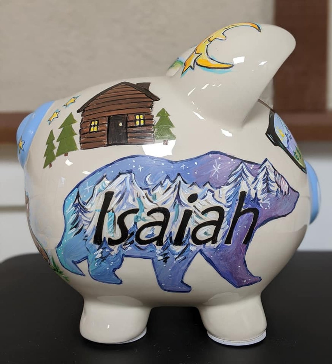 Large-bear-wilderness-theme-piggy-bank,personalized-piggy-banks,boys ...
