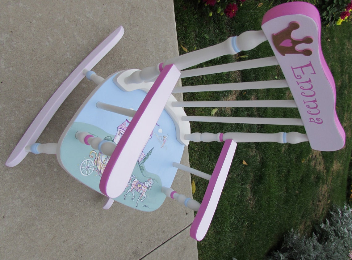 Girls Princess Rocking Chairnursery Furniturefairy - Etsy