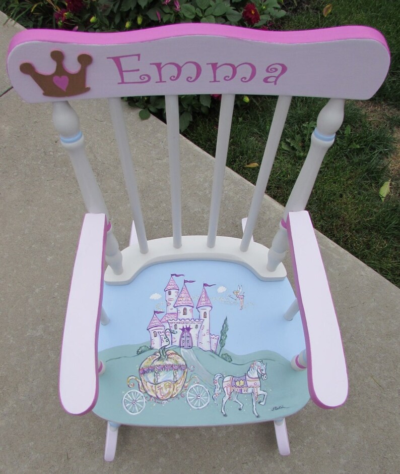Girls Princess Rocking Chairnursery Furniturefairy - Etsy