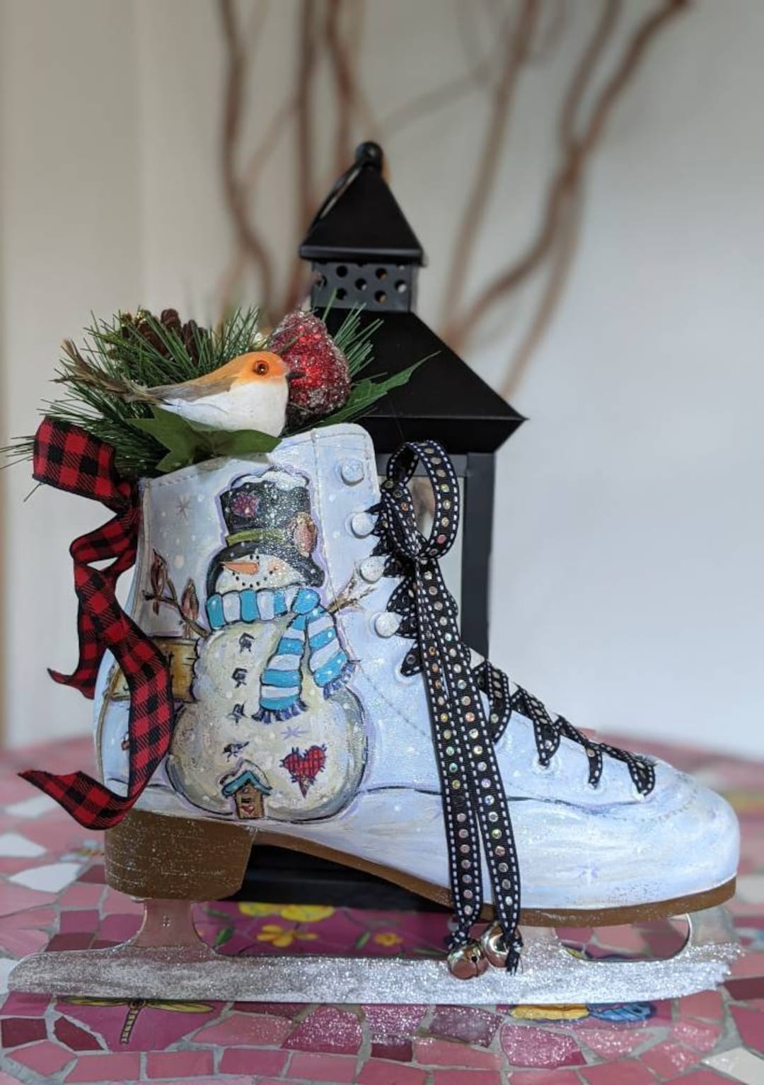 Country Snowman Skate, Holiday Skate, Christmas Decoration, Christmas ...