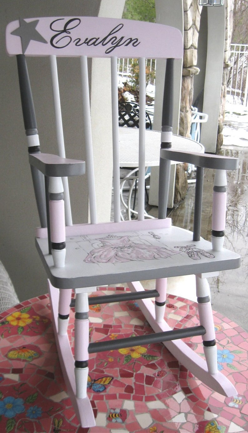 Girls Ballerina Rocking Chair Kid's Painted Rockers - Etsy