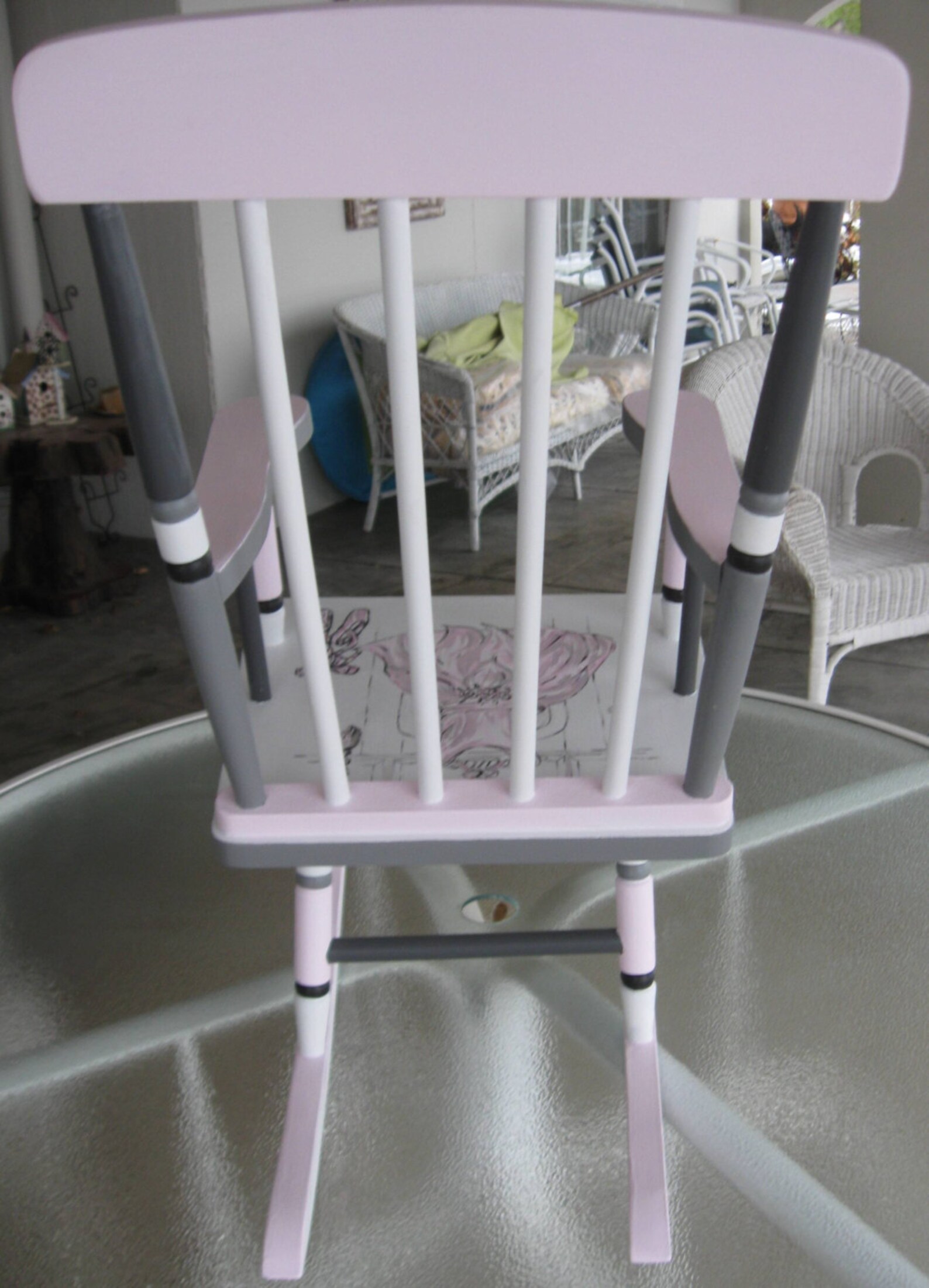 Girls Ballerina Rocking Chair, Kid's Painted Rockers, Nursery Furniture ...
